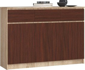 Komoda K140 3D3SZ dub sonoma/wenge