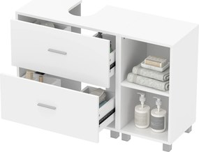 HOMCOM Moderní skříňka pod umyvadlo pro umyvadlo s nebo bez sloupku, bílá