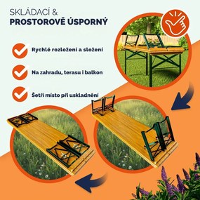 Pivní set KLASIK, 170cm, přírodní hnědá Casaria