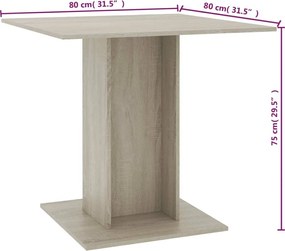 vidaXL Jídelní stůl 80 x 80 x 75 cm dřevotříska [800255] Barva: Bílá