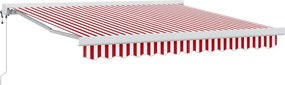 Stahovací markýza Červená a Bílá 300 x 250 x 165 cm 3329992
