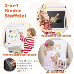 Costway Dětská tabule 3 v 1 s papírovou rolí a amp; magnetická tabule a amp –