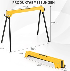 Costway 2 Pack Skládací pila Horses Kompaktní stojan na elektrické nářadí Balení