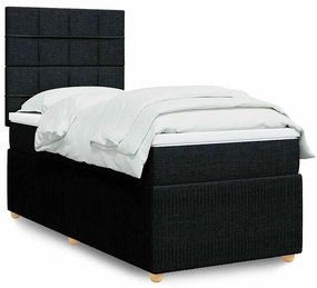 Box spring postel s matrací černá 90x190 cm textil 3291913