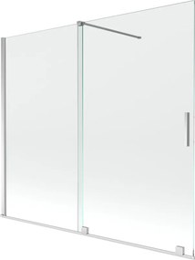Mexen Velar dvoukřídlová skládací vana, 180 x 150 cm, transparentní, chrom - 896-180-000-01-01