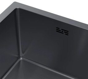 Erga HD, 1-komorový ocelový dřez 370x450x210 mm, grafitová, ERG-MLS-HD3745B
