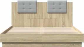 Rám postele s čelem dub sonoma 150 x 200 cm kompozitní dřevo 3209914