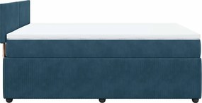 Box spring postel s matrací modrá 140 x 200 cm samet 3290056