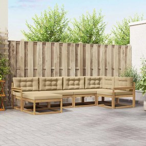Venkovní pohovková souprava 5 ks Bílá a béžová Polyester 3386682