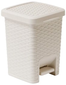 Krémový koupelnový pedálový koš Addis Rattan Pedal Bin Calico, 6 l