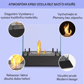 Klarstein Phantasma Cubo, etanolový krb, bez kouře a zápachu, nerezové hořáky, bezpečnostní sklo