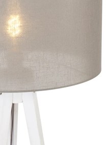 Moderní stojací lampa stativ bílá s odstínem taupe 50 cm - Tripod Classic