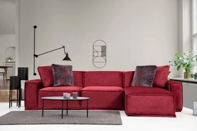 Designová rohová sedačka Valtina bordó - pravá