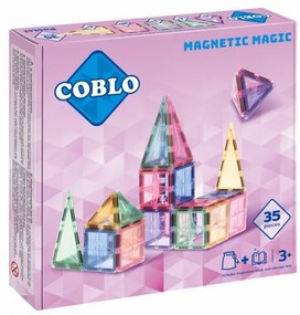 Coblo magnetická stavebnice 35 dílů - pastel