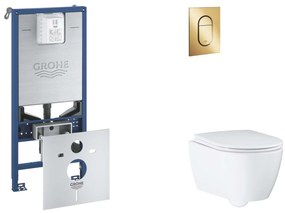 Grohe Rapid SLX - Set předstěnové instalace, klozetu, sedátka SoftClose a tlačítka Arena Cosmopolitan S, Cool Sunrise SANI11BB4120