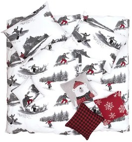 SCANquilt povlečení KLASIK SOFT snowboard bílošedá 140 x 200/70 x 90 cm