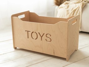 Woodisio Box na hračky TONI Barva: Transparentní lak - šedá, Variant: Mini