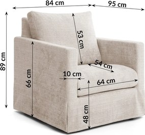 Krémový potah 84 cm Paphos – Ropez
