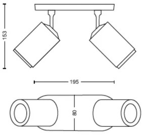 Philips - LED RGBW Stmívatelné bodové svítidlo Hue FUGATO 2xGU10/4,2W/230V černá
