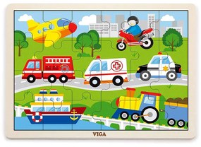 Dětské dřevěné puzzle Viga Vozidla