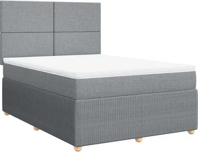Box spring postel s matrací světle šedá 140 x 190 cm textil 3294344