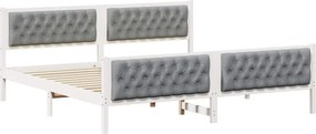 Rám postele Světle šedá 200 x 200 cm Masivní borové dřevo 3394272