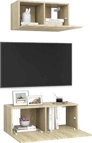 2dílný set TV skříněk dub sonoma kompozitní dřevo 3079015