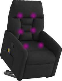 Zvedací masážní polohovací křeslo černé textil 3303044