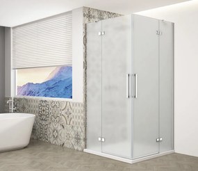 Gelco Trinity Chrom čtvercový sprchový kout 100 x 100 x 200 cm otevírací aluchrom sklo matné GT2210-10M-CH