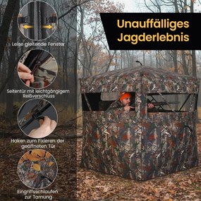 Costway 360 Jednostupňový jednorázový průhledný pozemní stan lovecký úkryt 4