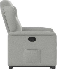 Zvedací polohovací křeslo obláčkově šedé textil 3303143