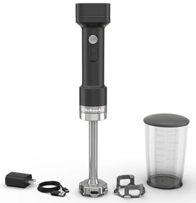 KitchenAid Bezdrátový tyčový mixér GO s baterií, 5KHBRV71BM, černá mat  5KHBRV71BM