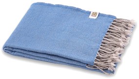 Vlněná deka Kostadina merino - modrá
