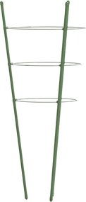 Opory pro zahradní rostliny se 3 kroužky 5 ks zelené 45 cm ocel 319372
