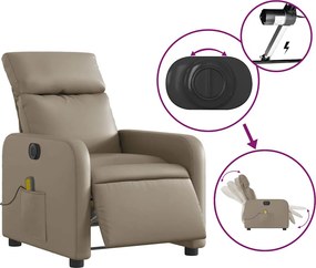 Elektrické masážní polohovací křeslo cappuccino umělá kůže 3206748