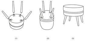Krémová sametová podnožka Paris – Mauro Ferretti