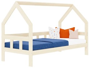 Benlemi Dětská postel domeček FENCE 2v1 ze dřeva se zábranou Zvolte barvu: Šalvějová zelená, Zvolte rozměr: 90x160 cm, Zvolte zábranu: S jednou zábranou