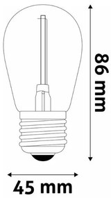 Retro barevná LED žárovka E27 1W 50lm fialová, filament