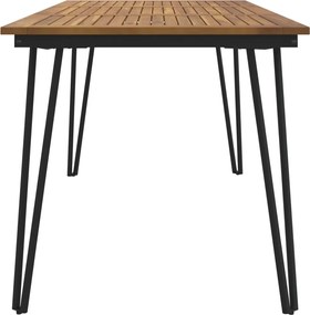 vidaXL Zahradní stůl s nohami typu hairpin 140x80x75 cm masivní akácie [319519]