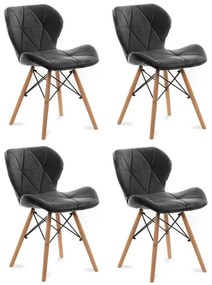 Konsimo Sp. z o.o. Sp. k. SADA 4x Jídelní židle TRIGO 74x48 cm tmavě šedá/buk KO0147