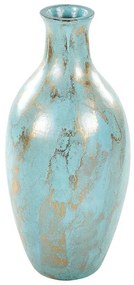 Terakotová dekorativní váza 45 cm modrá/zlatá DIKAJA Beliani