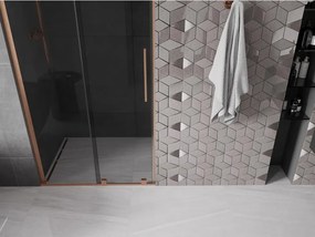 Mexen Velar L, posuvné sprchové dveře do otvoru 90 cm, 8mm šedé sklo, měděná matná, 871-090-003-41-65