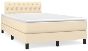 Box spring postel s matrací krémová 120x190 cm textil 3269749