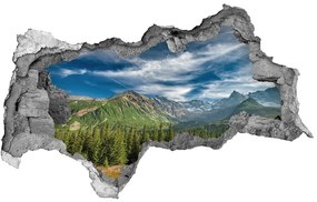 Wallmuralia Díra 3D ve zdi nálepka Podzim v Tatrách 95x73 cm