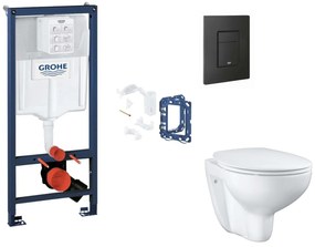 Grohe Rapid SL - Set předstěnové instalace, klozetu, sedátka SoftClose, tlačítka Even a sady pro vhazování tablet, phantom black SANI11BB5133