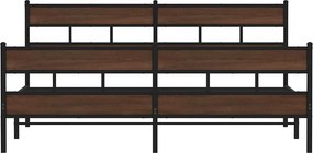 Kovový rám postele bez matrace hnědý dub 183 x 213 cm 3308479