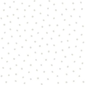 Vliesová tapeta bílá s šedými puntíky 138935, Little Bandits, Esta