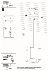 Závěsné svítidlo Quad 1, 1x bílé kovové stínítko
