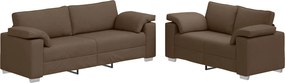 Pohovka 2 ks Hnědá textil 3324744