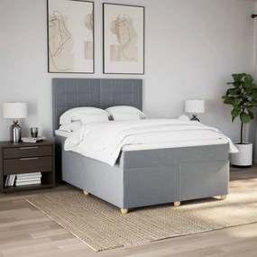 Box spring postel s matrací světle šedá 140 x 200 cm textil 3291303
